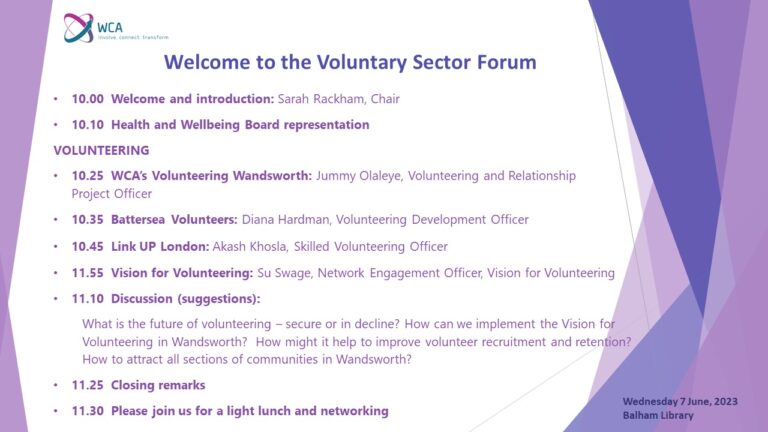 Voluntary Sector Forum – Presentations are now online - Wandsworth Care ...